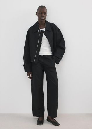 Mango Veste coton fermeture &Eacute;clair noir - Femme - XS - MANGO