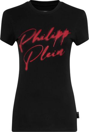 Philipp Plein Femme, Tops, Noir, Taille: 36 FR T-Shirt Pure