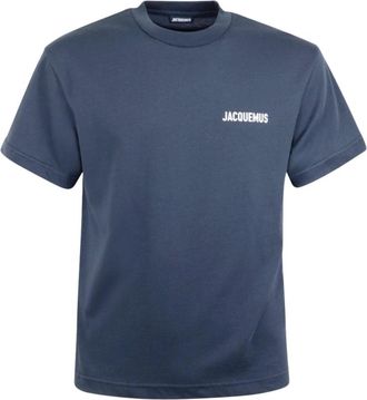 Jacquemus Homme, Tops, Bleu, Taille: S Classic Logo T-Shirt