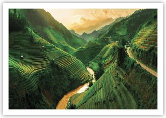 Arttor Poster ohne Rahmen Deko 100x70cm Klappe Reis Vietnam Wandposter Art Prints Wanddeko Bild Wand Kunstdruck Wandbilder Dekoration Wohnzimmer Schlafzimmer