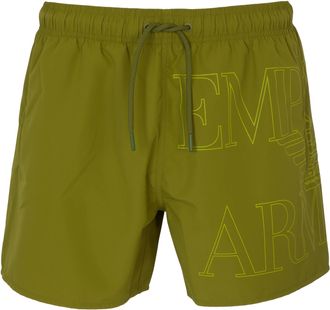 Emporio Armani Herren-Badehose, einfarbig, mit auff&auml;lligem Logo, 10,2 cm, Guacamole, XL