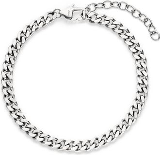 s.Oliver Herren Bracelet - Armband aus mattiertem Edelstahl - Silber - Panzerkette verstellbar bis 22 cm - wasserfest & hautfreundlich