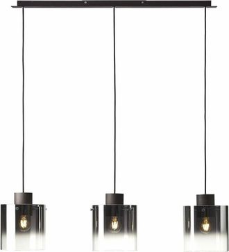 Brilliant Lampe Beth Pendelleuchte 3flg Kaffee/rauchglas 3x A60, E27, 60W, g.f. Normallampen n. ent. In der H&ouml;he einstellbar / Kabel k&uuml;rzbar F&uuml;r