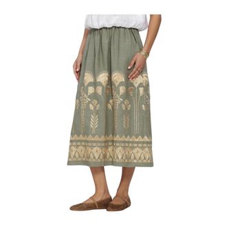 Greek Archaic Kori Midi-Rock - - Skirts - Damen - Gr&uuml;n - XS