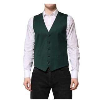 Dolce & Gabbana Gr&uuml;ne Wolle Formelle Kleid Weste - - Suits - Herren - Gr&uuml;n - M