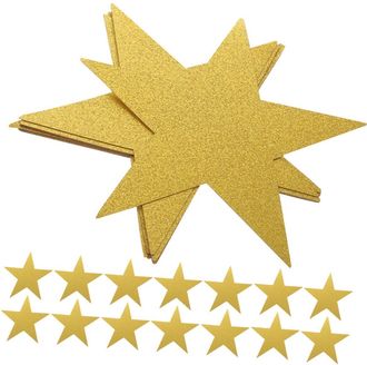 Valiclud 48 St&uuml;ck Teiliges Goldpapier Sternen Handgeschnittene Glitzer Papiersterne f&uuml;r DIY Basteln Robuste Sterne f&uuml;r Klassenraum Dekoration und Pinnwand Krea
