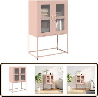 vidaXL Highboard Rosa 68x39x107 cm Stahl - Vidaxl