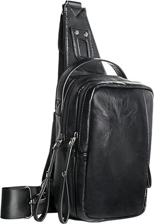Garneck Lässige Herren Brusttasche PU Crossbody Sling Bag mit Großem Fassungsvermögen Leichte Umhängetasche für Reisen Outdoor und Alltag Multifunktional und 