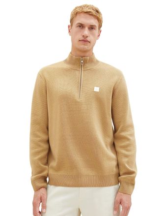 Tom Tailor Herren 1038197 Troyer Strickpullover, 10942-Beach Sand, L