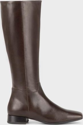 Vagabond Shoemakers Mona bottes plates &agrave; bout carr&eacute; hauteur genou en cuir marron