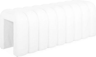 Sweeek Sweeek - Zeitgen&ouml;ssische Sitzbank, Bettbank mit Stoffbezug, Polyester, Wei&szlig;
