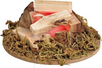 Matches 21 matches21 Großes Holz Lagerfeuer LED Feuer Beleuchtung Feuerstelle Echtholz für Krippen/Weihnachtskrippen/Stall 8x8x3 cm