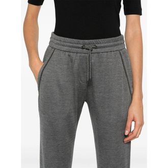 Brunello Cucinelli Cotton-Silk Jersey Joggers - Gray