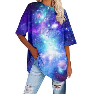 Generic Costume de galaxie pour femme - T-shirt galaxie - Imprim&eacute; graphique - Univers - Ciel &eacute;toil&eacute; - Espace - Carnaval - T-shirt &agrave; manches courtes - Costume 