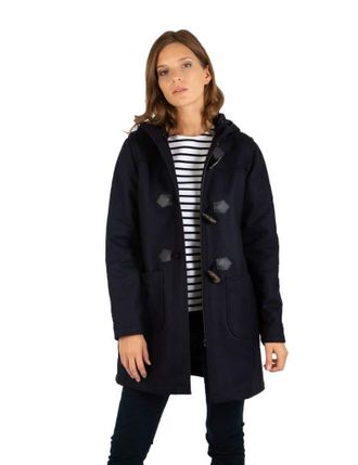 Armor Lux Damen Duffle Coat Concarneau aus Tuch aus Wollmischgeweb Dufflecoat, Rich Navy, 46