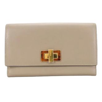 Fendi Portefeuille en cuir Pre-owned - Femme - Pre-owned - Beige - Taille: ONE Size