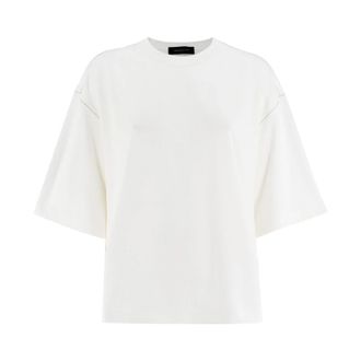 Fabiana Filippi Elegantes T-Shirt mit Diamantenstickerei - - Tops - Damen - Wei&szlig; - XS