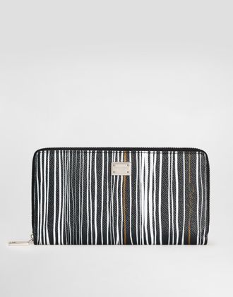 Dolce & Gabbana Brieftasche Aus Kalbsleder Mit Streifenprint - Mann Geldb&ouml;rsen Und Kleinlederwaren Multicolor Onesize