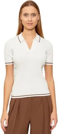 A|X Armani Exchange Femme, Tops, Blanc, Taille: 38 FR Polo en tissu technique