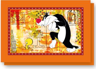 Egan Set 2 Tischsets aus Baumwolle Tweet & Silvestro 45 x 30 cm