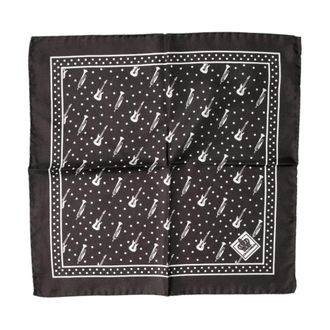 Dolce & Gabbana Gitarren-Trompeten-Muster Einstecktuch Schal - - Accessories - Herren - Schwarzk - ONE SIZE