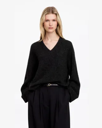 Arket V-Pullover Aus Alpakawolle Und Wolle -Grau