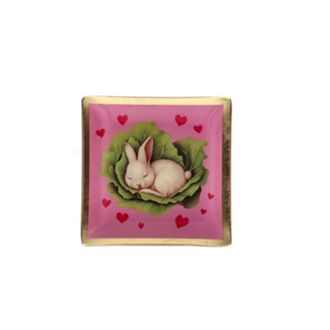 Gift Company Love Plates, Glasteller S, Motiv: Hase, rosa 10x0,8x10cm