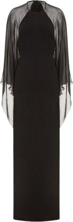 Alberta Ferretti Femme, Robes, Noir, Taille: 38 FR Robe de Soir&eacute;e avec Manches en Mousseline