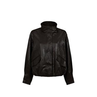 Artlove Veste &agrave; col montant effet cuir