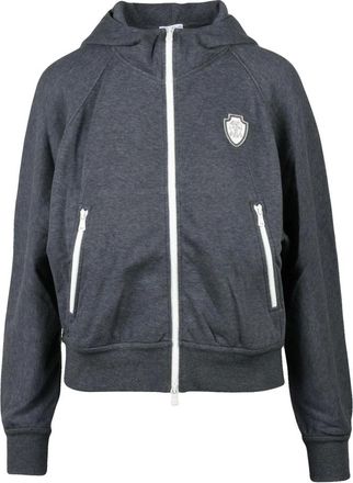 Brunello Cucinelli Femme, Sweatshirts et sweats &agrave; capuche, Gris, Taille: 38 FR Zip SweaT-shirt