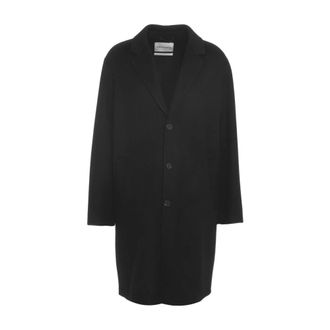 Amaranto Elegant Cashmere-Wool Blend Coat - - Coats - Herren - Schwarzk - S