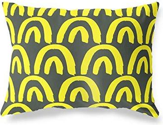 Bonamaison Le Jardin du Lin Kissenbezug Zierkissenbezug Neongelb-Rauch Kissenbezug, Für Bett, Auto, Sofa, Haus, Wohnzimmer, Schlafzimmer, Dekoration, 45x60 Cm - 