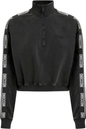 Moschino unisex, Sweatshirts et sweats &agrave; capuche, Noir, Taille: XS SweaT-shirt en coton teint en pi&egrave;ce