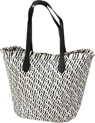 Generic Sac d&eacute;t&eacute; en paille pour femme, sac de plage tiss&eacute; avec pompons, collection 2025