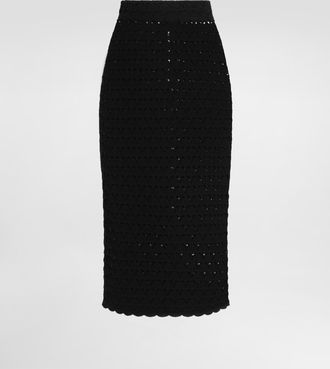 Dolce & Gabbana Rock Aus H&auml;kelstrick - Frau R&ouml;cke Schwarz 40