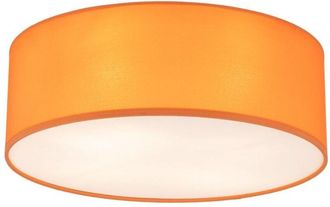 Licht-Erlebnisse Licht-erlebnisse - Deckenlampe Kinderzimmer Metall Stoff E27 d: 38 cm Wei&szlig; Orange 4-flammig rund