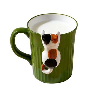 Generic Katzentasse, 350 ml, niedlicher bequemer Griff, Keramik-Kaffeetasse, Trinkbecher, f&uuml;r Tee, Milch, Wasser, Getr&auml;nke, Zuhause, K&uuml;che, B&uuml;ro, Schule, Schr