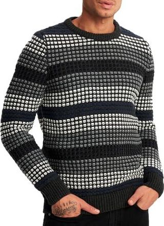 LEIF NELSON Pull en Tricot pour Homme avec col Rond - Pull en Tricot épais pour lhiver - Col Rond - Slim fit - Manches Longues - Col Rond - LN20760 - Gris - Large