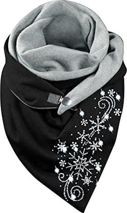 ORANDESIGNE &Eacute;charpe Femme Wrap &Eacute;charpes Ch&acirc;les Empreinte Pissenlit Automne Hiver Foulard &Eacute;charpe Chaude D&eacute;contract&eacute; Mode Chic R&eacute;tro Gris Fonc&eacute; G Taille Unique