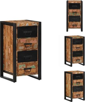 vidaXL Schubladenschrank Mehrfarbig 40x40x90 cm Altholz Massiv - Schubladenschrank - Schubladenschränke - Schubladenkommode - Kommode Schubladen