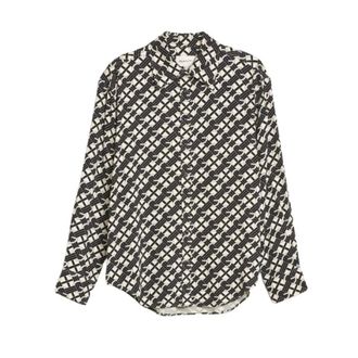 GANT Bluse mit Logo-Print und abgerundetem Saum - - Blouses & Shirts - Damen - Mehrfarbig - M