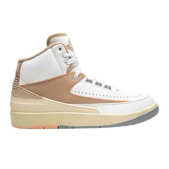 Nike Air Jordan 2 Retro Sneaker f&uuml;r Herren, Leder (Wei&szlig;/Hellbraun)