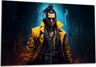 Wallario Herdabdeckplatte/Spritzschutz aus Glas, 2-teilig, 80x52cm, für Ceran- und Induktionsherde, Kämpfer der Nacht