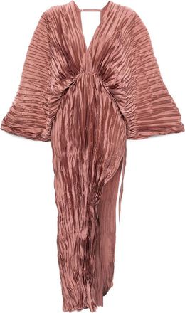 L&rsquo;Id&eacute;e Deluxe Pleated V-neck Gown