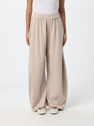 Eleh Pantalon de jogging large en jersey &agrave; taille haute