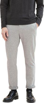 Tom Tailor Herren Slim Fit Piqu&eacute; Chino Hose im Jogger-Style mit Gummibund, 10813 - Light Asphalt M&eacute;lange, 34/32