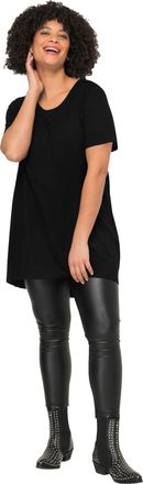 Angel Of Style Longshirt, Bequeme, streckende Passform mit feiner Struktur. Rundhalsausschnitt, Halbarm. Gerundeter Saum, hinten länger