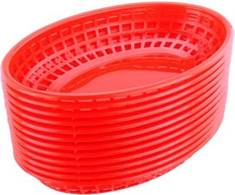 DOITOOL 12 Stücke Wiederverwendbare Lebensmittelkörbe Pommes Frites Korb Fast Food Aufbewahrungsplatte für Hotdogs Burger Pommes Frites Süßigkeiten Chips Snac