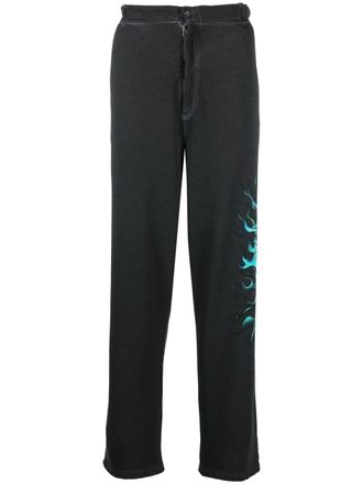 Roberto Cavalli pantalon droit à imprimé graphique - Noir