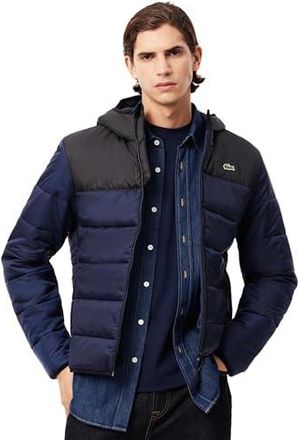 Lacoste Mens Jacket Veste de Sport, Bleu Marine/Noir, 48 Homme